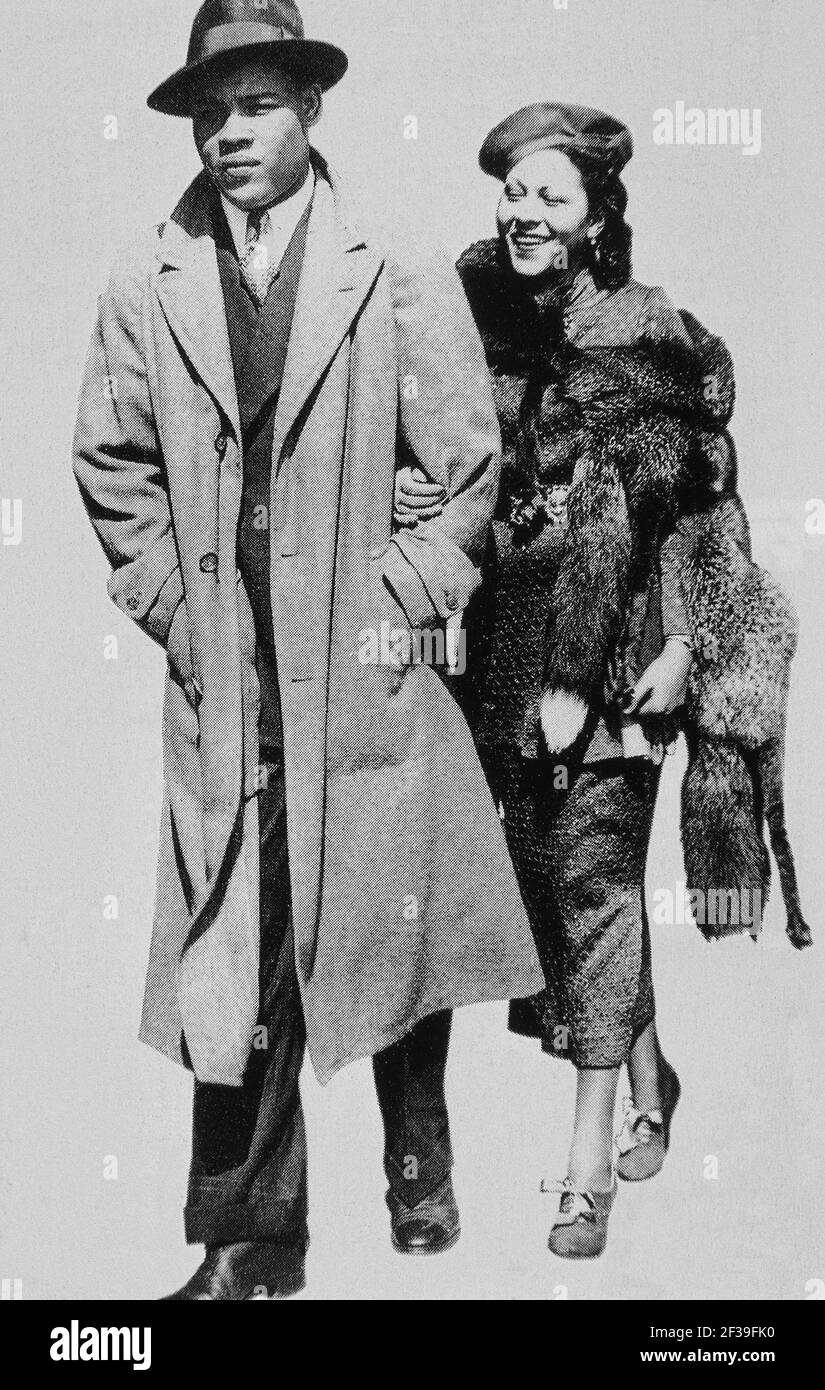 EL BOXEADOR JOE LOUIS Y SU ESPOSA - 1936. LOUIS LOE. LOUIS LOE ESPOSA ...