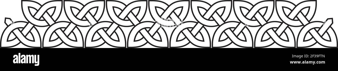 Linear border made with Celtic knots for use in designs for St. Patrick ...