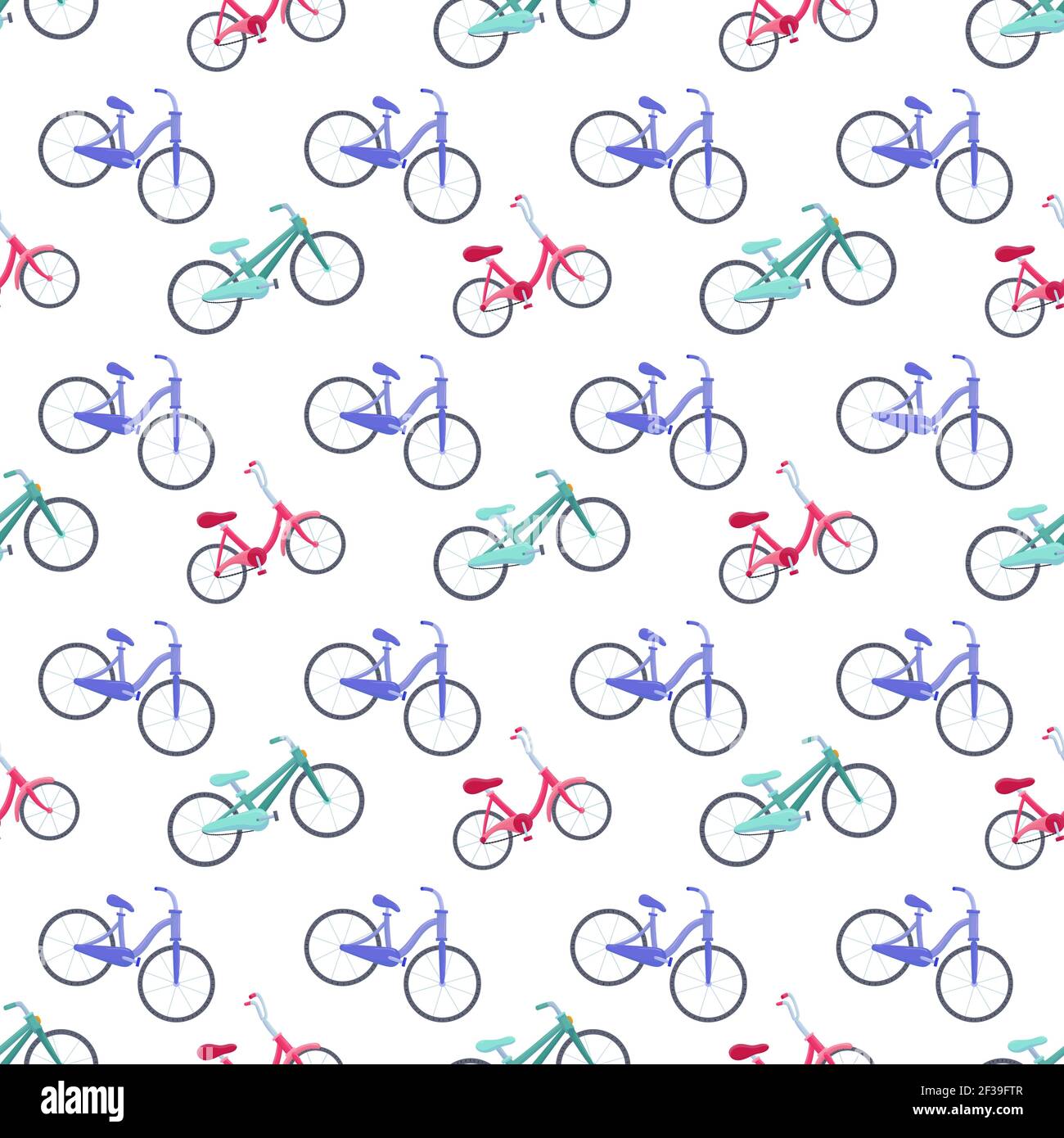 Cartoon kid bike seamless pattern for lifestyle design. Teenage bicycle ...