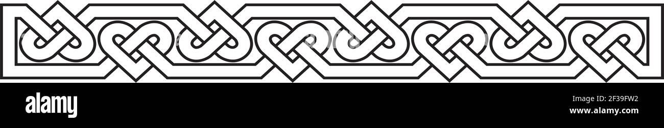Linear border made with Celtic knots for use in designs for St. Patrick ...