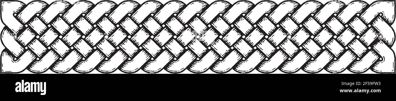 Linear border made with Celtic knots for use in designs for St. Patrick ...