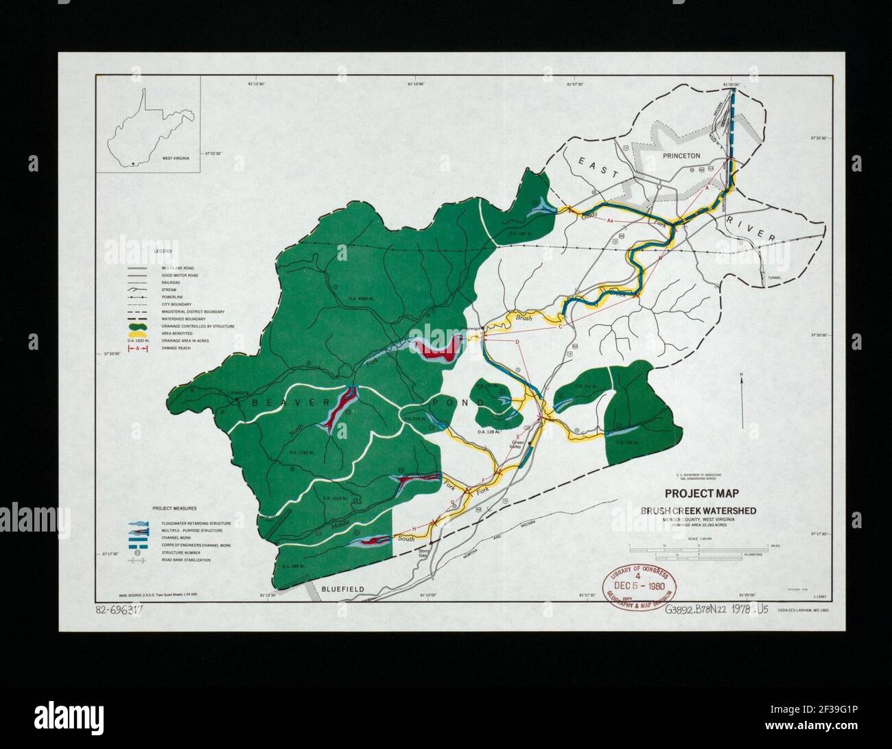 Project map, Brush Creek watershed, Mercer County, West Virginia ...