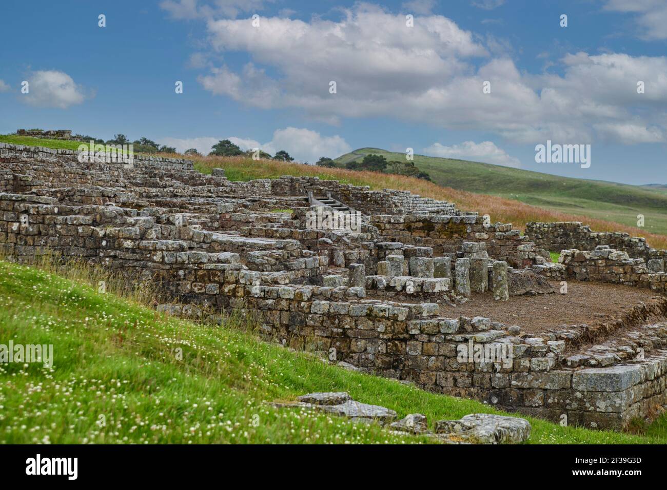 Part of the ancient roman fort at Housesteads in Northumberland Stock ...