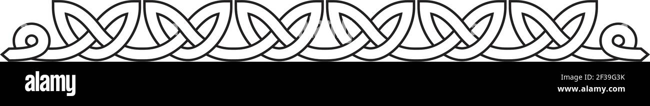 Linear border made with Celtic knots for use in designs for St. Patrick ...