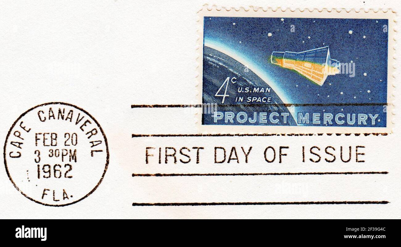 Project Mercury 4¢ US Postage stamp February 20, 1962 FDC Scott -1193 ...