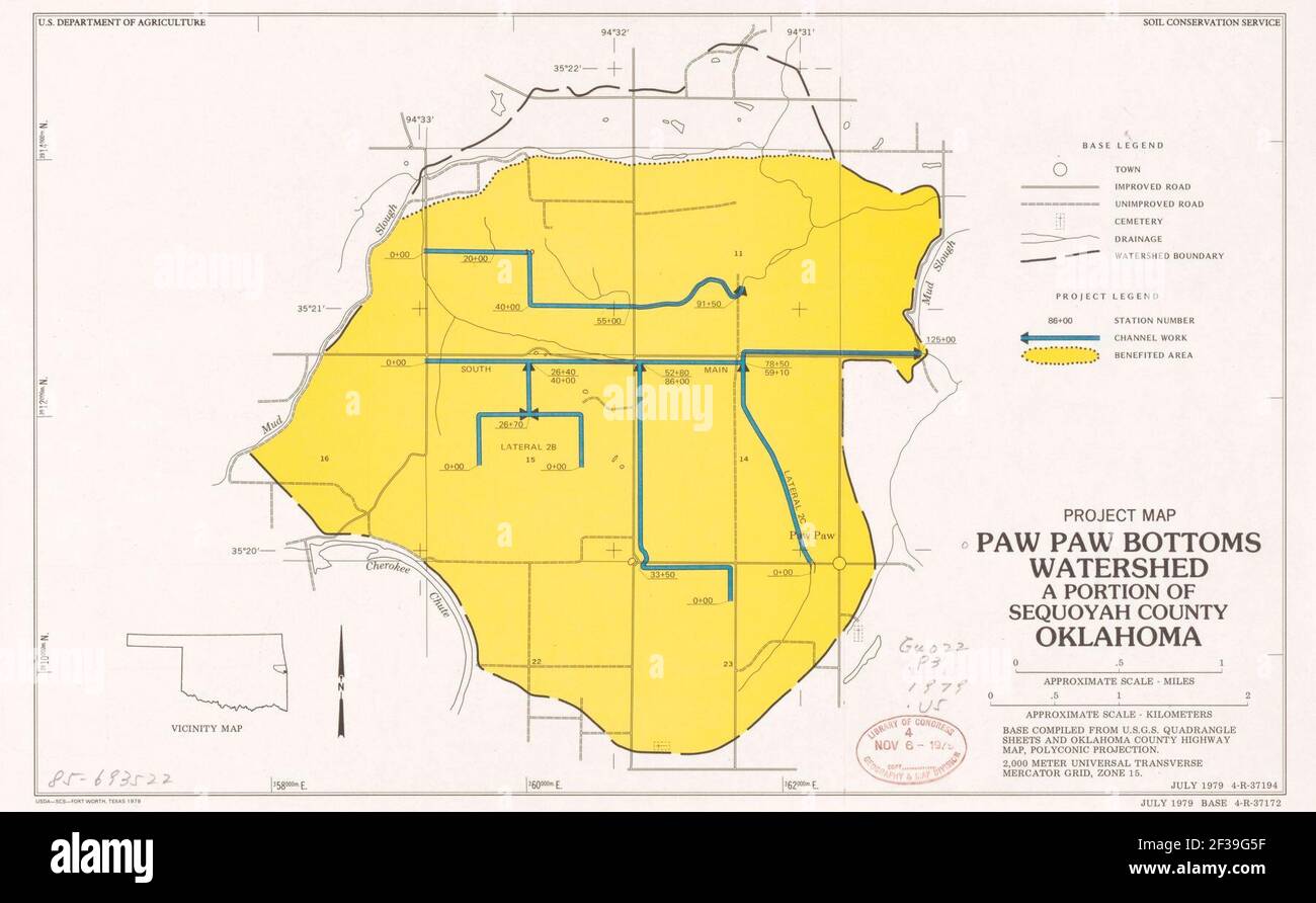 Project map, Paw Paw Bottoms Watershed, a portion of Sequoyah County ...