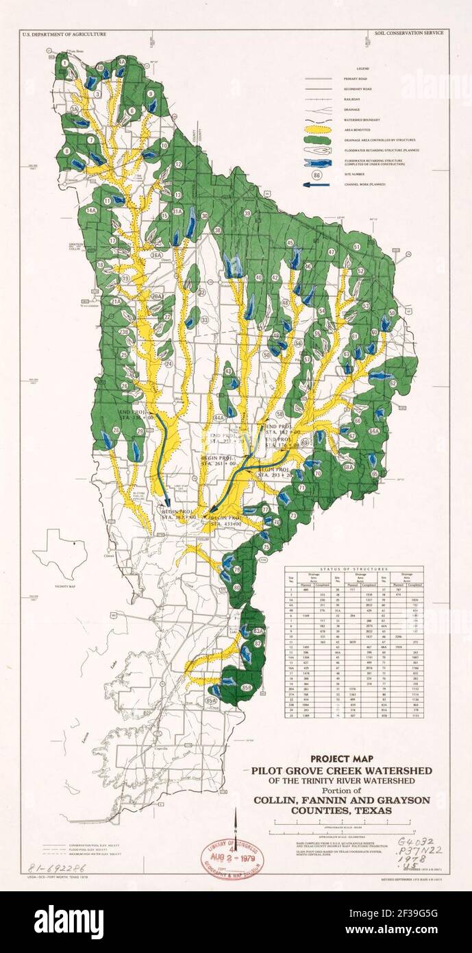 Project map, Pilot Grove Creek watershed of the Trinity River watershed ...