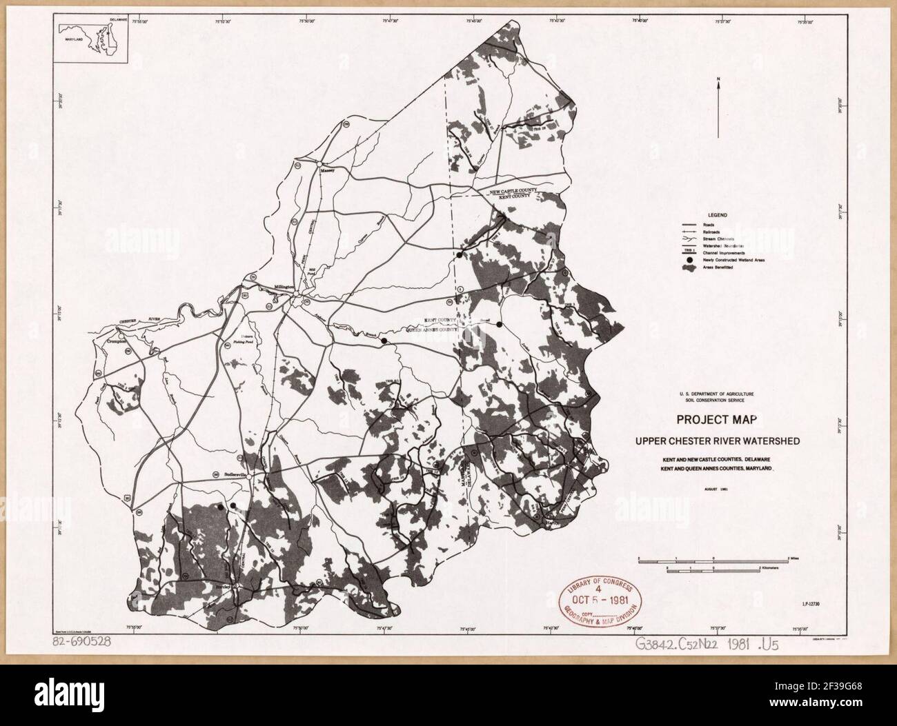 Project map, upper Chester River watershed, Kent and New Castle ...