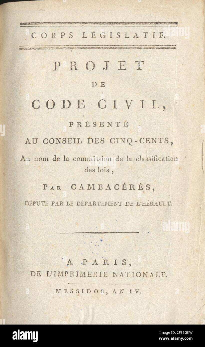 Projet de Code civil Stock Photo - Alamy