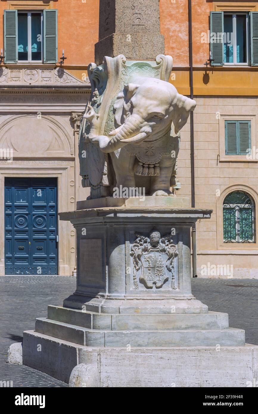 geography / travel, Italy, Lazio, Rome, plaza della minerva, obelisk ...