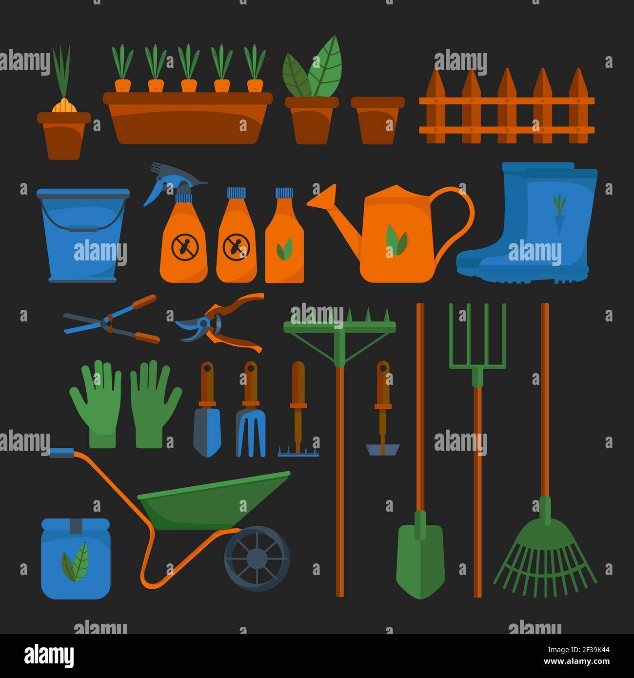 Garden wheelbarrow tools Stock Vector Images - Alamy