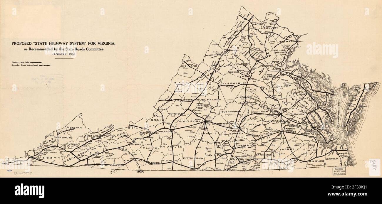 Proposed ''state highway system'' for Virginia, as recommended by the ...