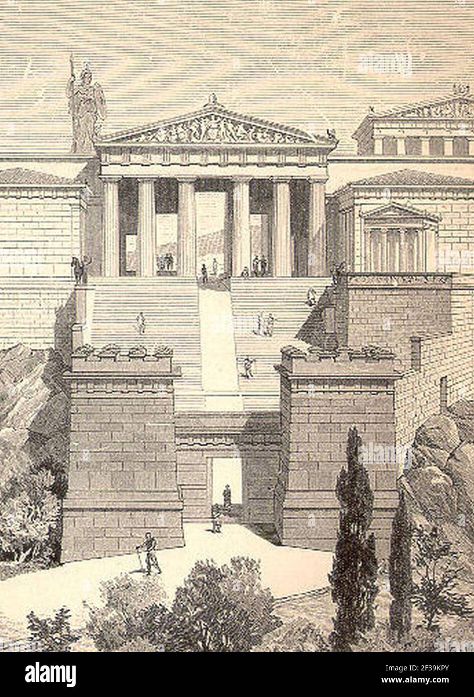 Propylaea and Temple of Athena Nike at the Acropolis (Pierer Stock ...