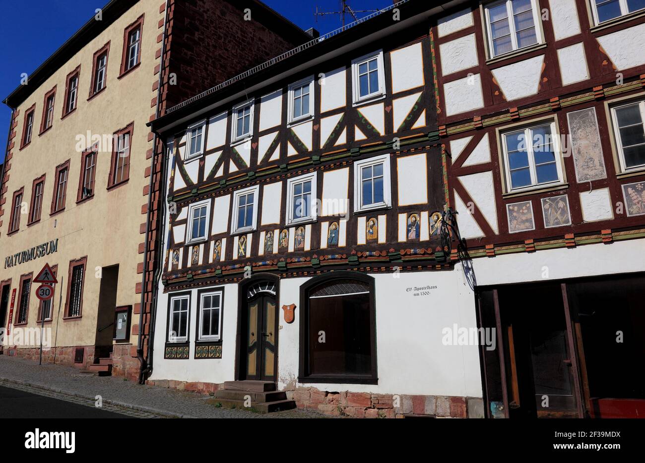 Elf Apostel Haus, oldest town house, ca. 1500, in Tann in der Rhön ...