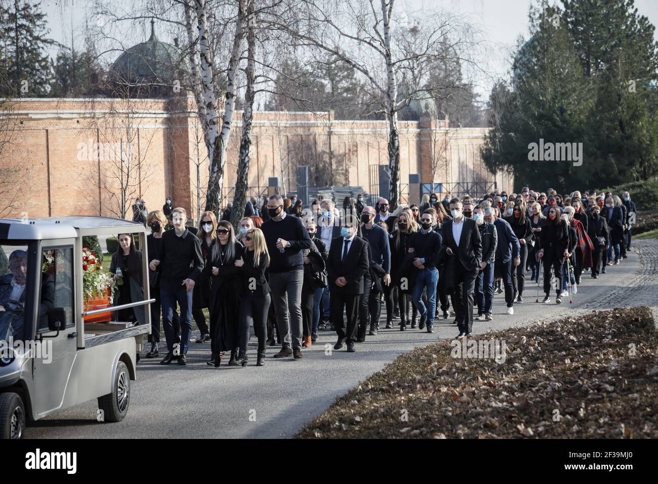 Funeral of Zlatko Saracevic at the Mirogoj Cemetery in Zagreb. Zlatko ...