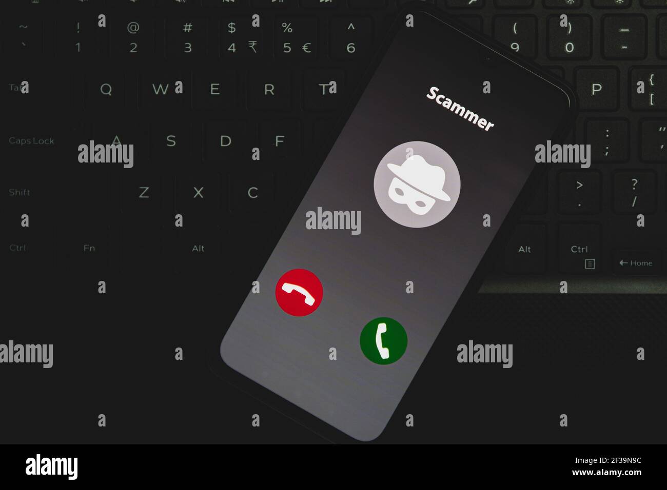 Suspicious call scammer hang up hi-res stock photography and images - Alamy