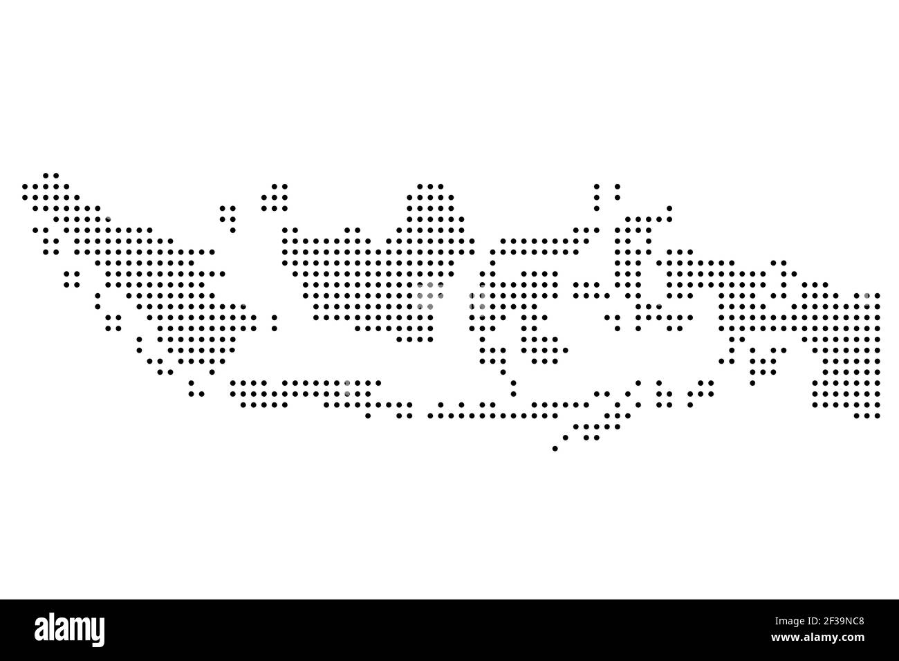 Map Indonesia from black dot formation, Isolated on White Stock Vector ...
