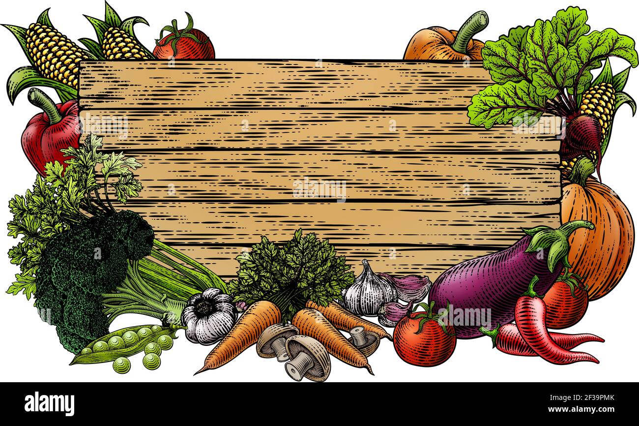 Fresh farmers garden vegetables Stock Vector Images - Alamy