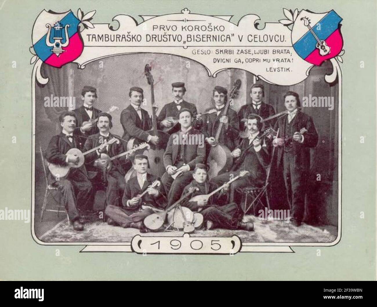 Prvo koroško tamburaško društvo Bisernica v Celovcu leta 1905 Stock ...