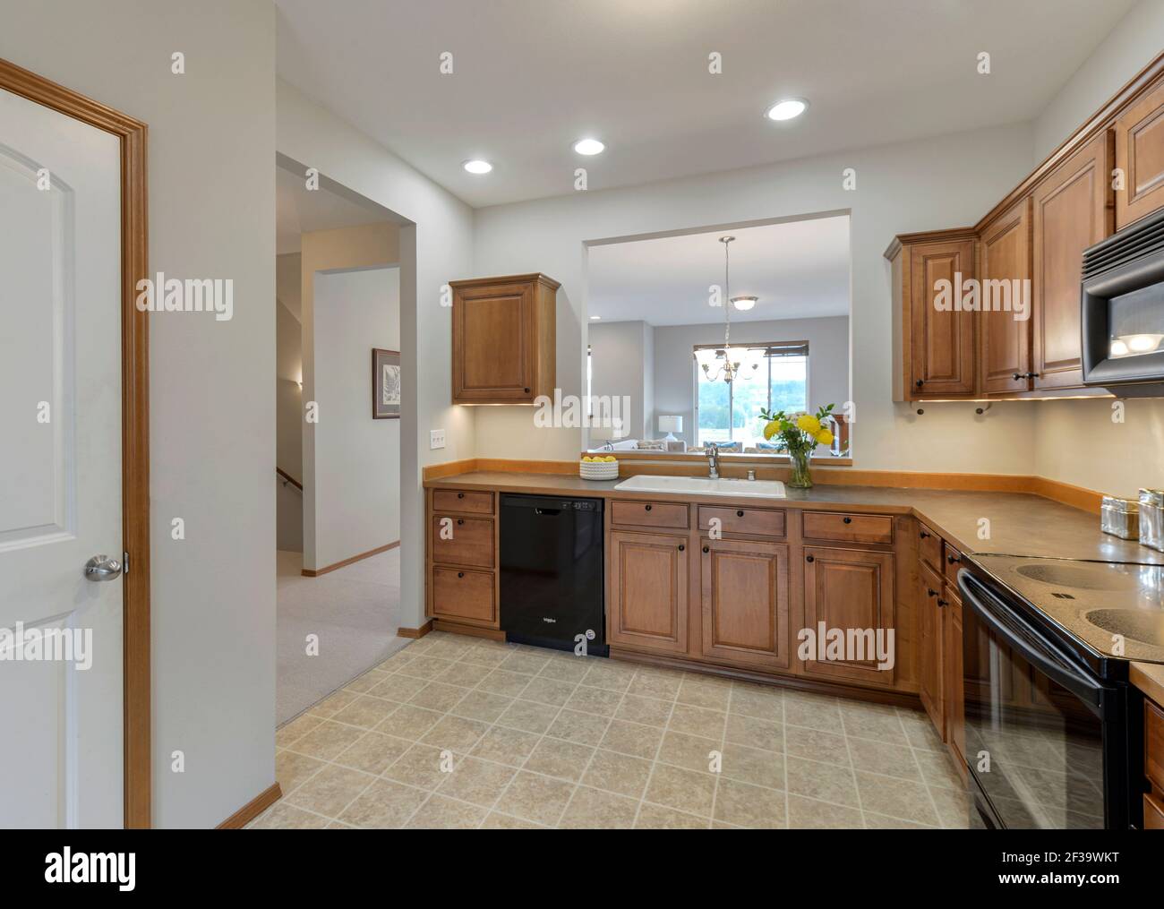 Modern residential kitchen interior Stock Photo - Alamy