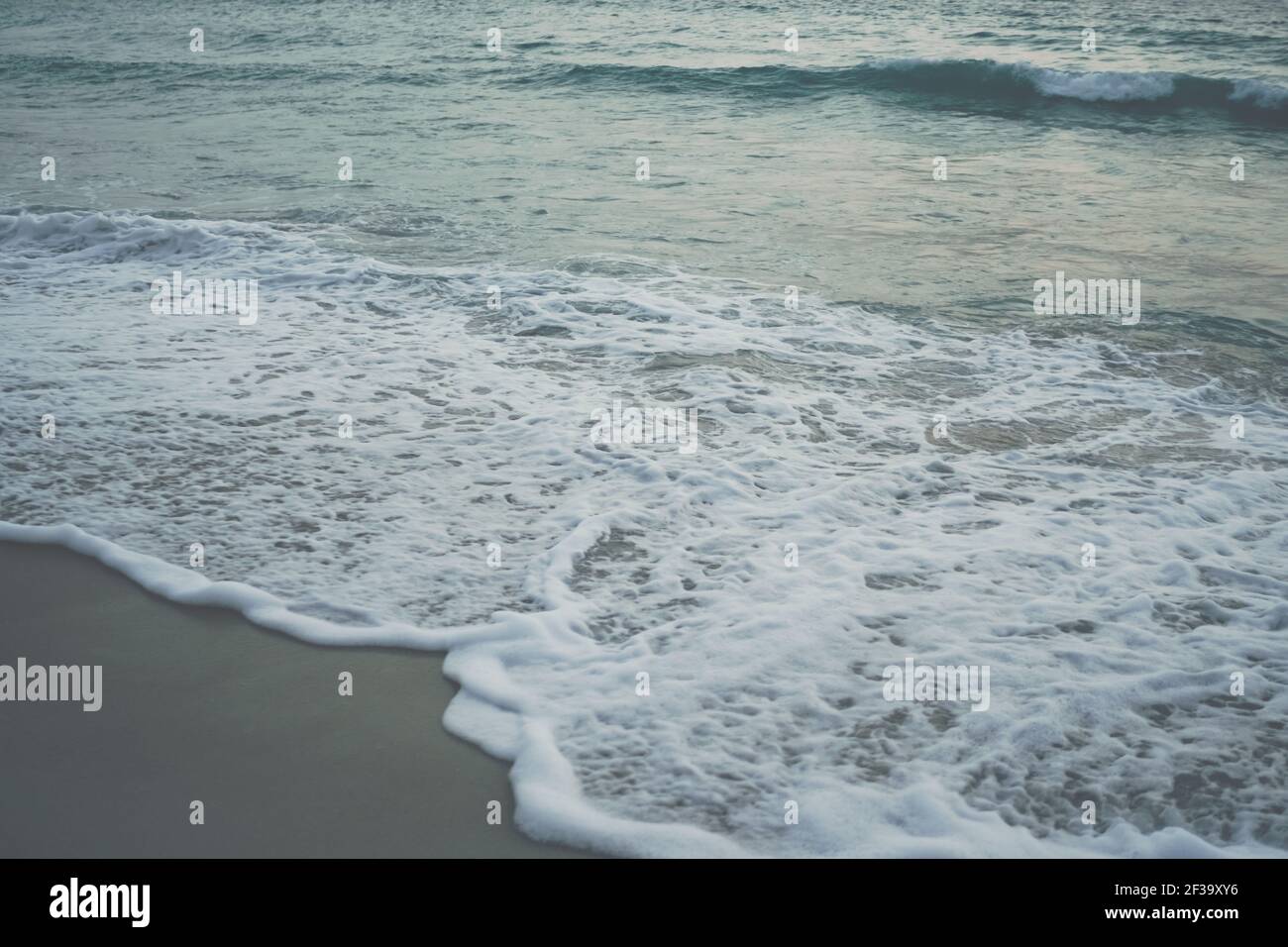 Film vintage fade tone of ocean sea wave beach summer background ...