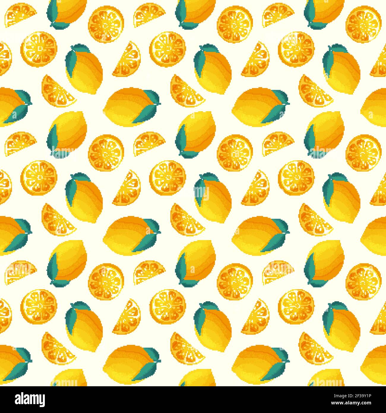 Seamless pattern with lemons. Vector background with juicy citrus fruit ...