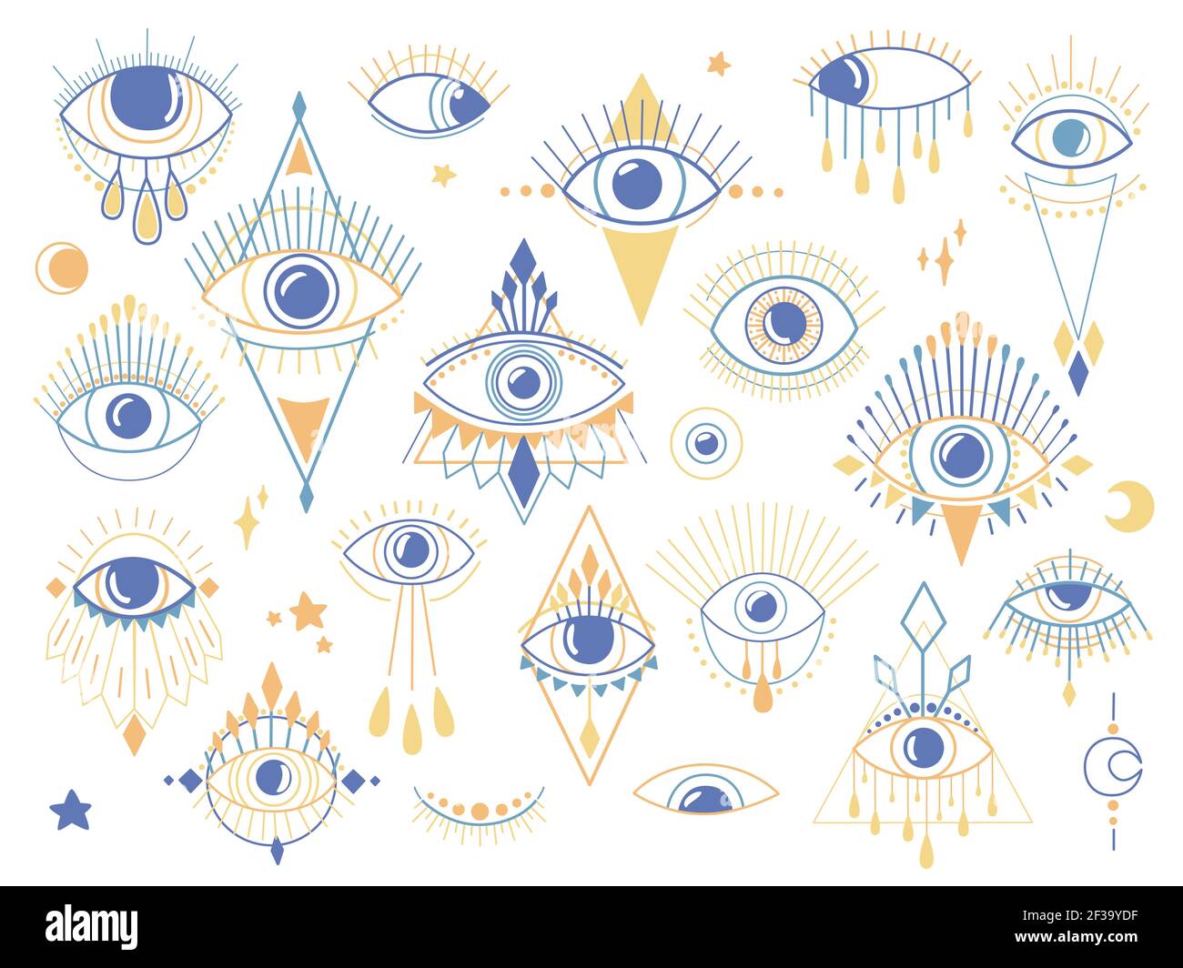 Eye of Providence Set. Magic witchcraft symbol. Evil eyes collection ...