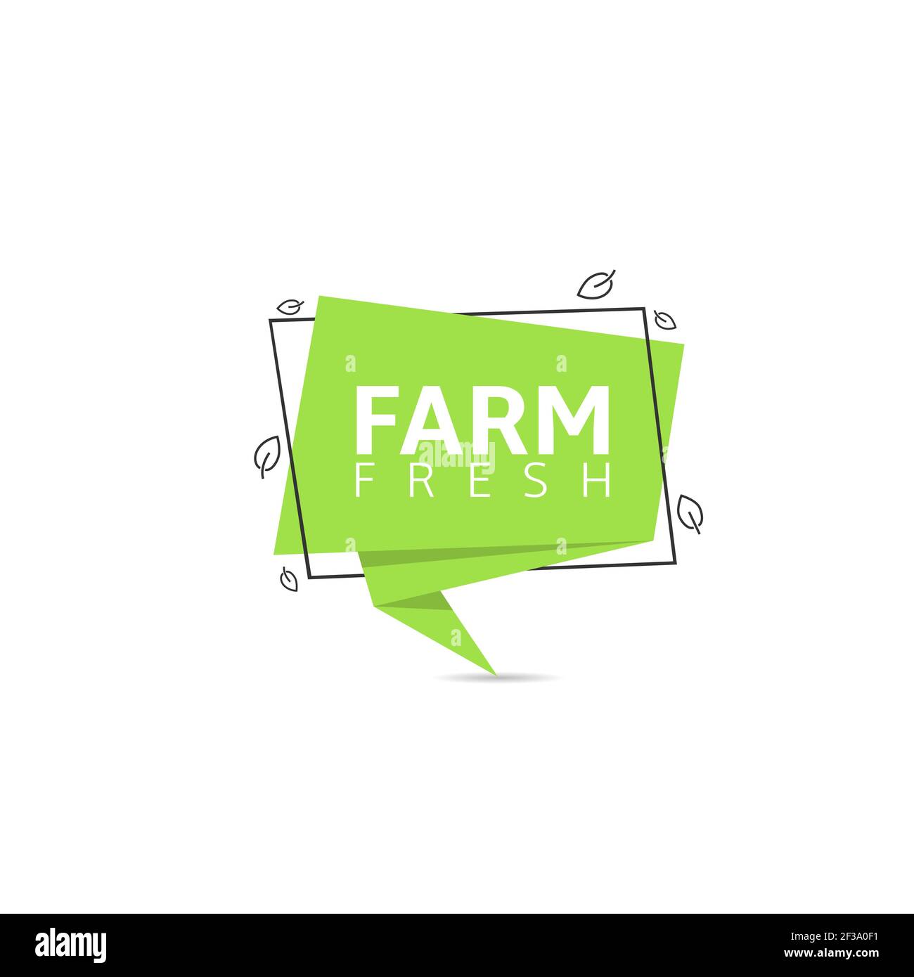 Farm fresh banner. Bio and Eco products label. Green trendy sticker ...