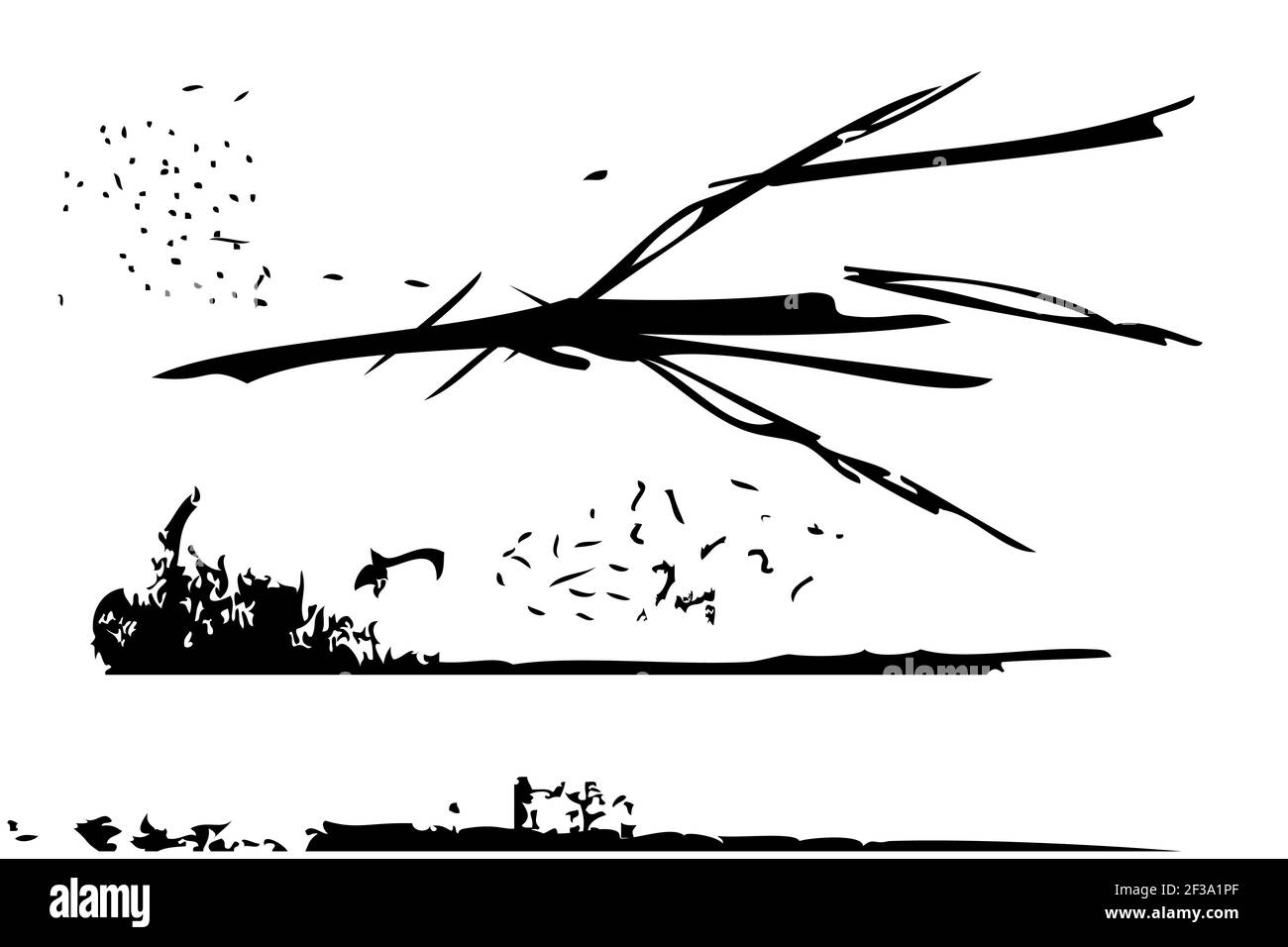 Vector Hand Draw Sketch, Various Crack Effect, Isolated on white Stock ...