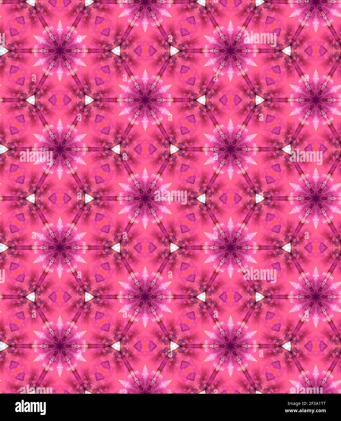 Watercolor pink geometric repeat pattern. Arabic rosette repeat motifs ...