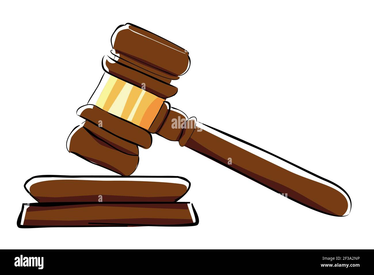 Vector Flat Color, Gavel, at White Background Stock Vector Image & Art ...