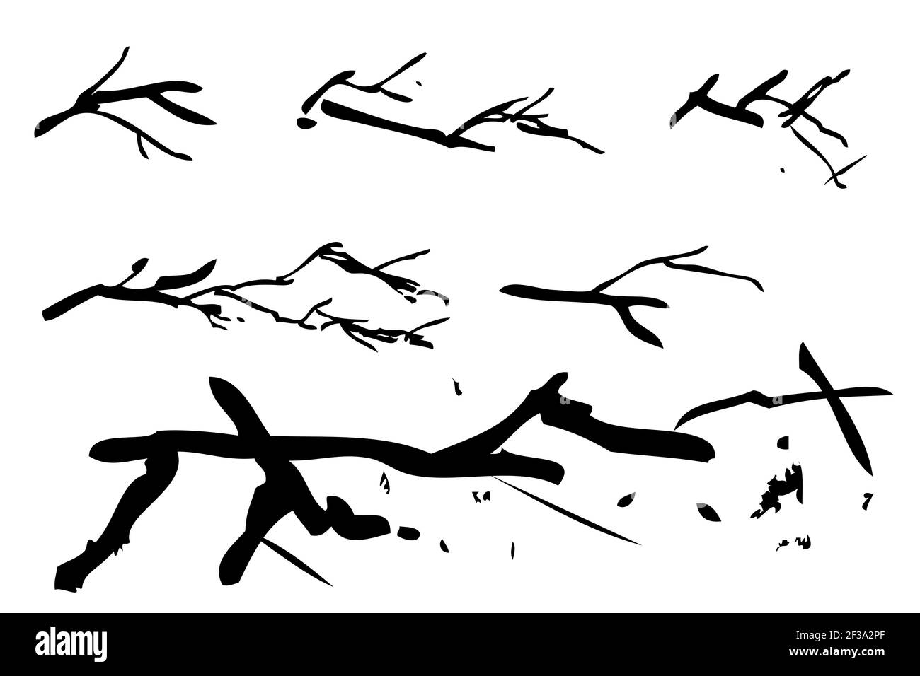 Vector Hand Draw Sketch, Various Crack Effect, Isolated on white Stock ...