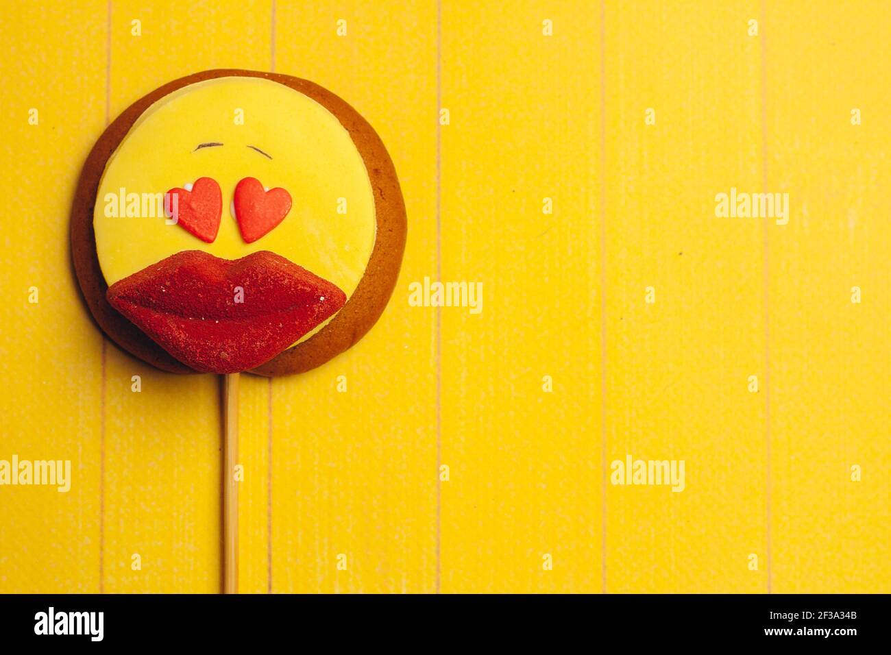 candy in the form of a smiley on a stick candy marmalade sweets yellow ...