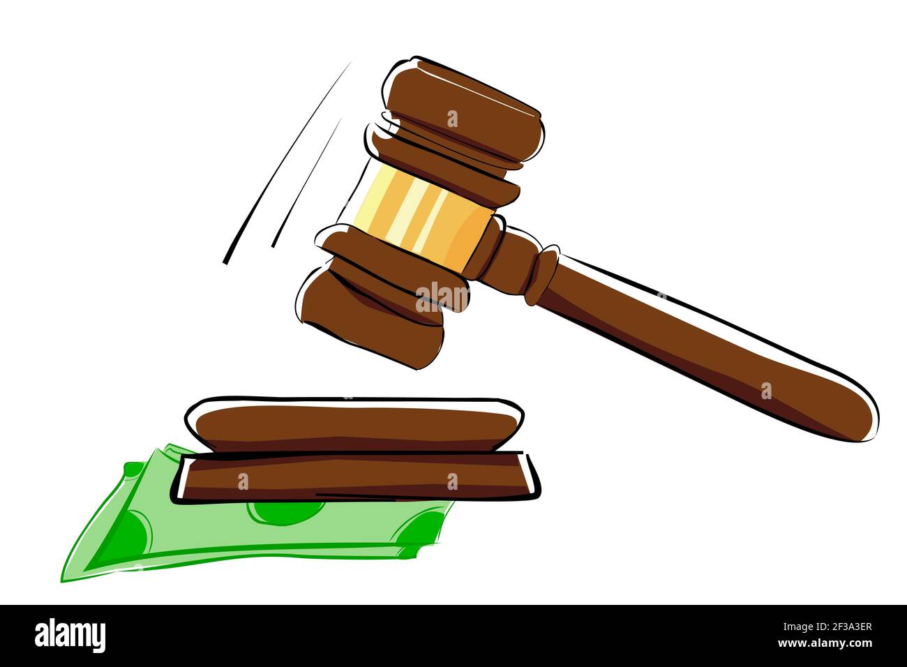 Judge gavel simple flat Cut Out Stock Images & Pictures - Alamy