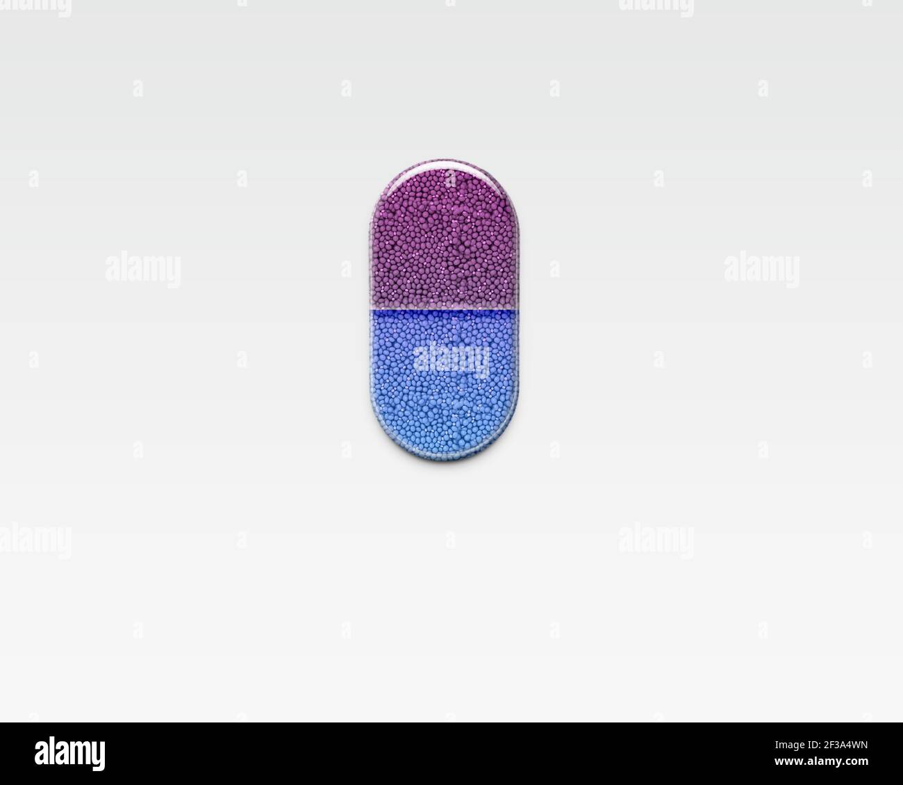 An illustration of a transparent capsule pill on a white background ...