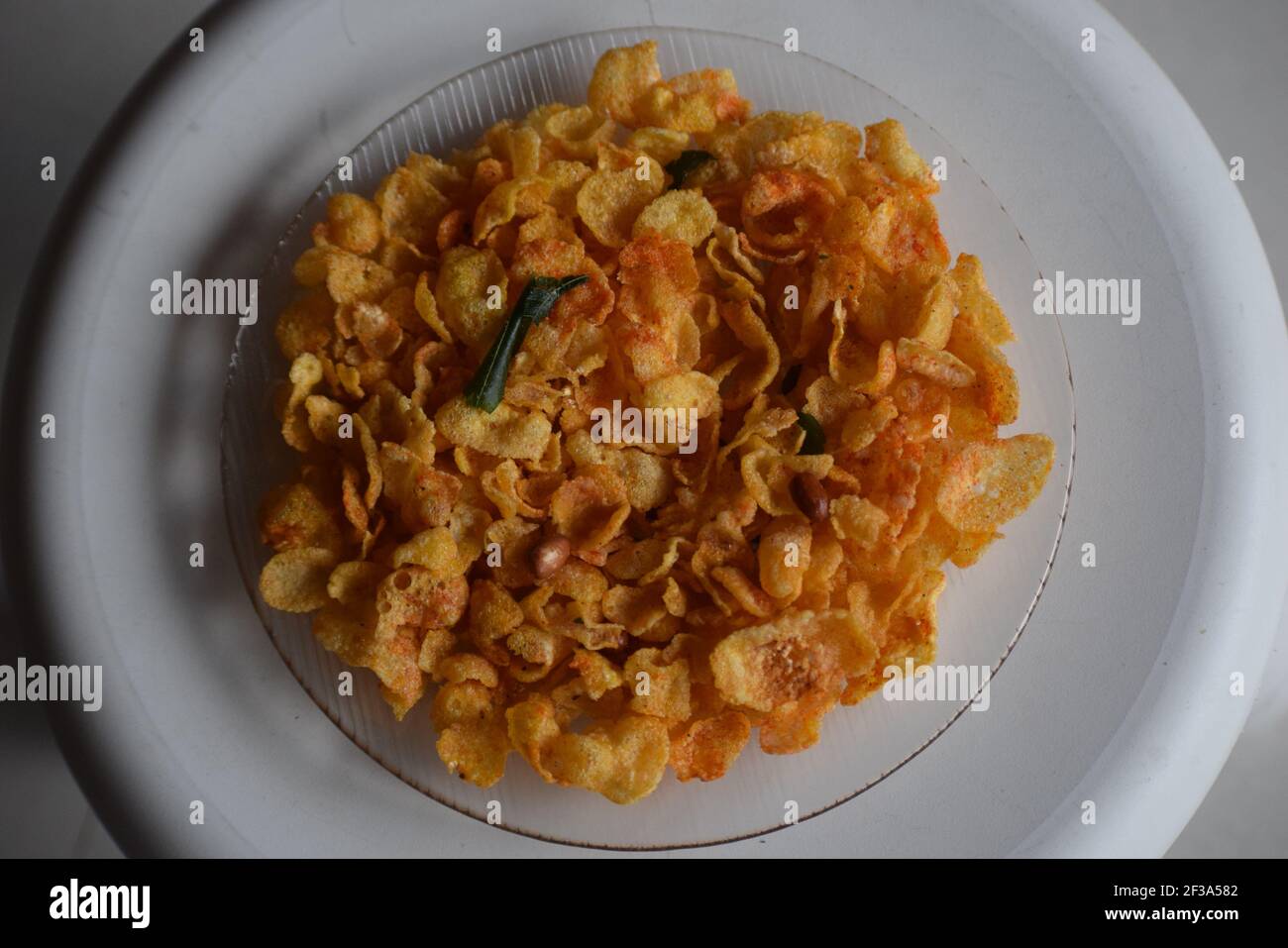 A top view of spicy corn flakes Stock Photo - Alamy
