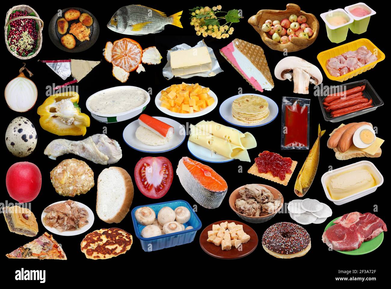 Many different foods set hi-res stock photography and images - Alamy