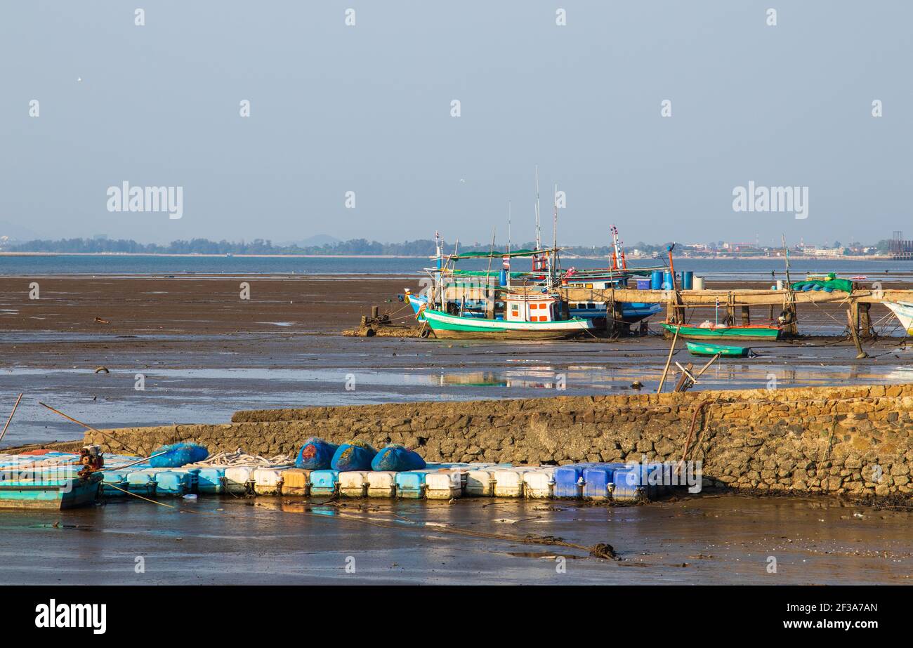 PATTAYA, THAILAND - Mar 09, 2021: Ebb field before the high tide comes ...
