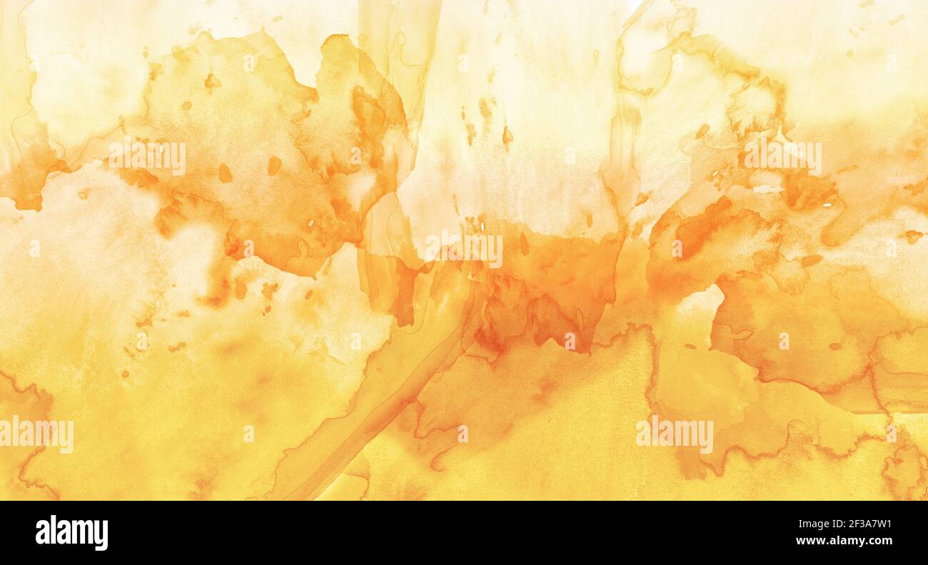 A beautiful illustration of an abstract yellow watercolor splash Stock ...