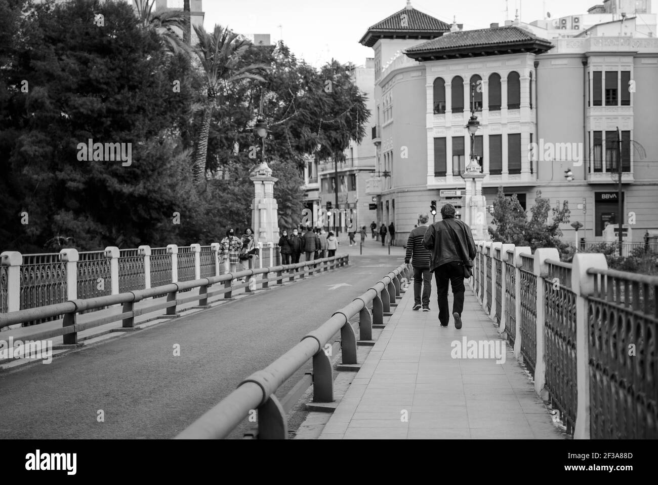 Crossing a bridge Black and White Stock Photos & Images - Alamy
