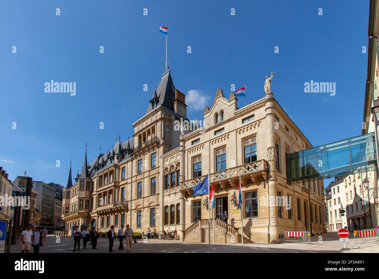Luxembourg : the Grand-Ducal Palace. Renaissance facade of the palace ...