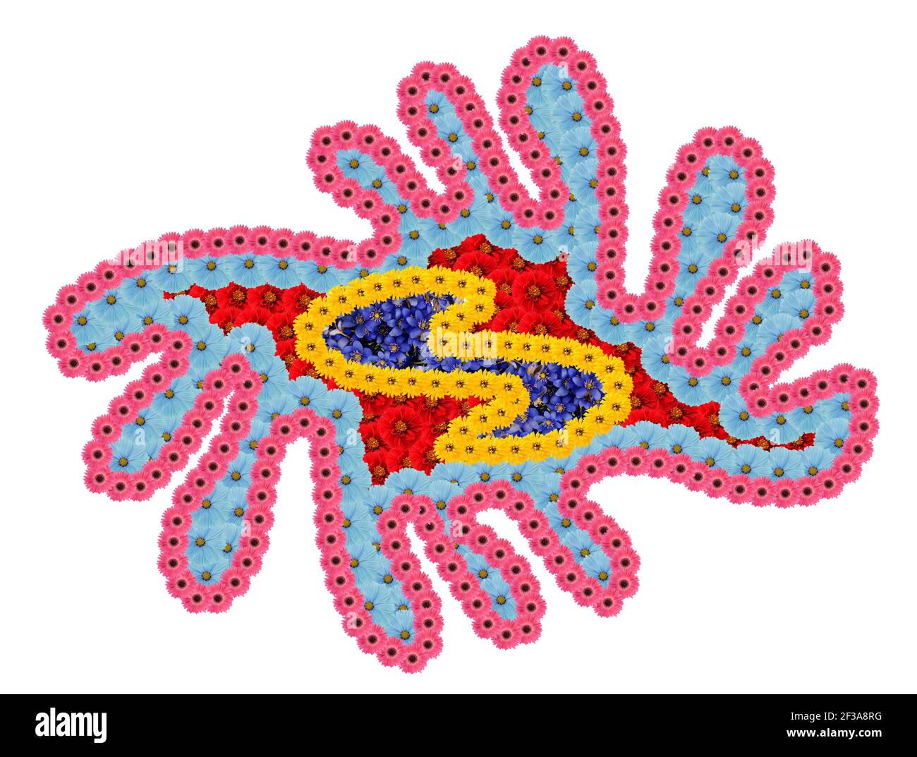 Native symbol of peace made from flowers. Isolated handmade photo ...