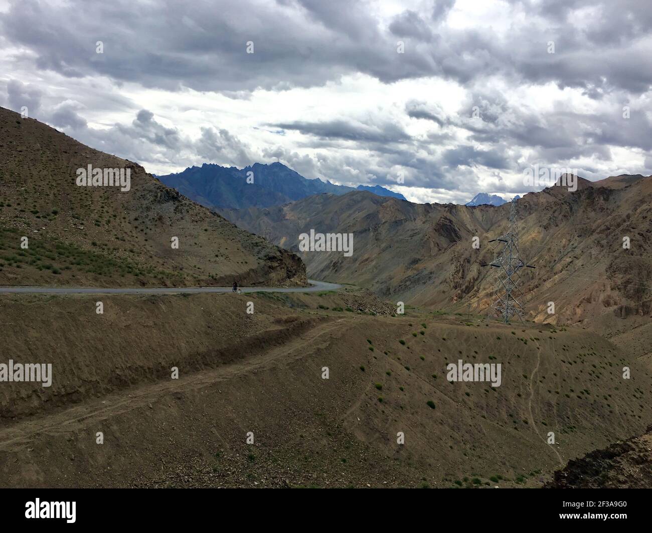 A scenic shot from the beautiful mountains in the town Leh, Ladakh ...