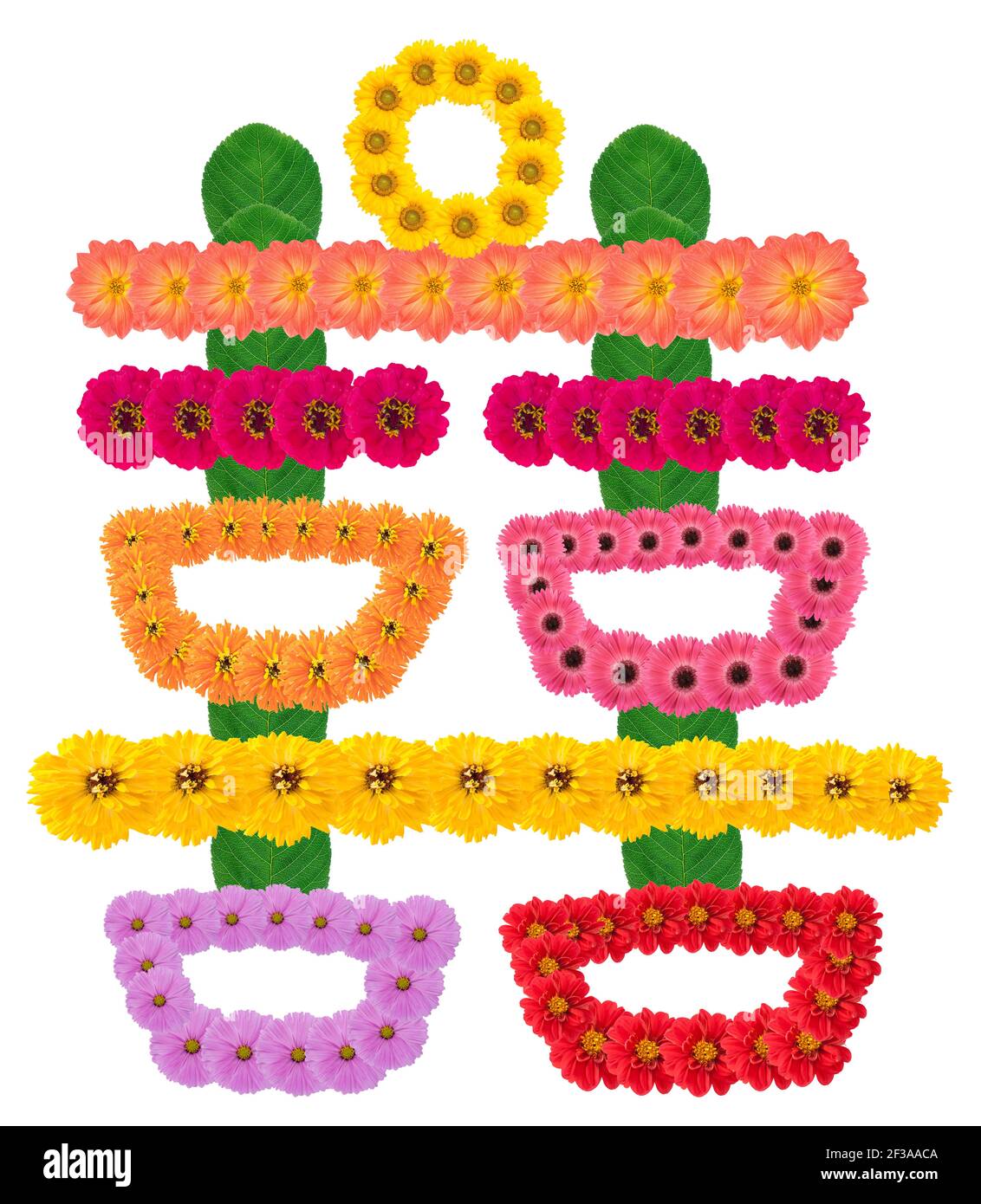 Ancient chinese mascot symbol of happiness made from flowers. Isolated ...