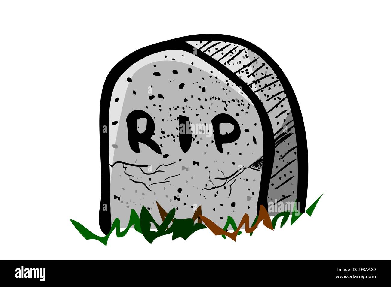 Vector Doodle Hand Draw Sketch, Christian Stone Grave and grass ...