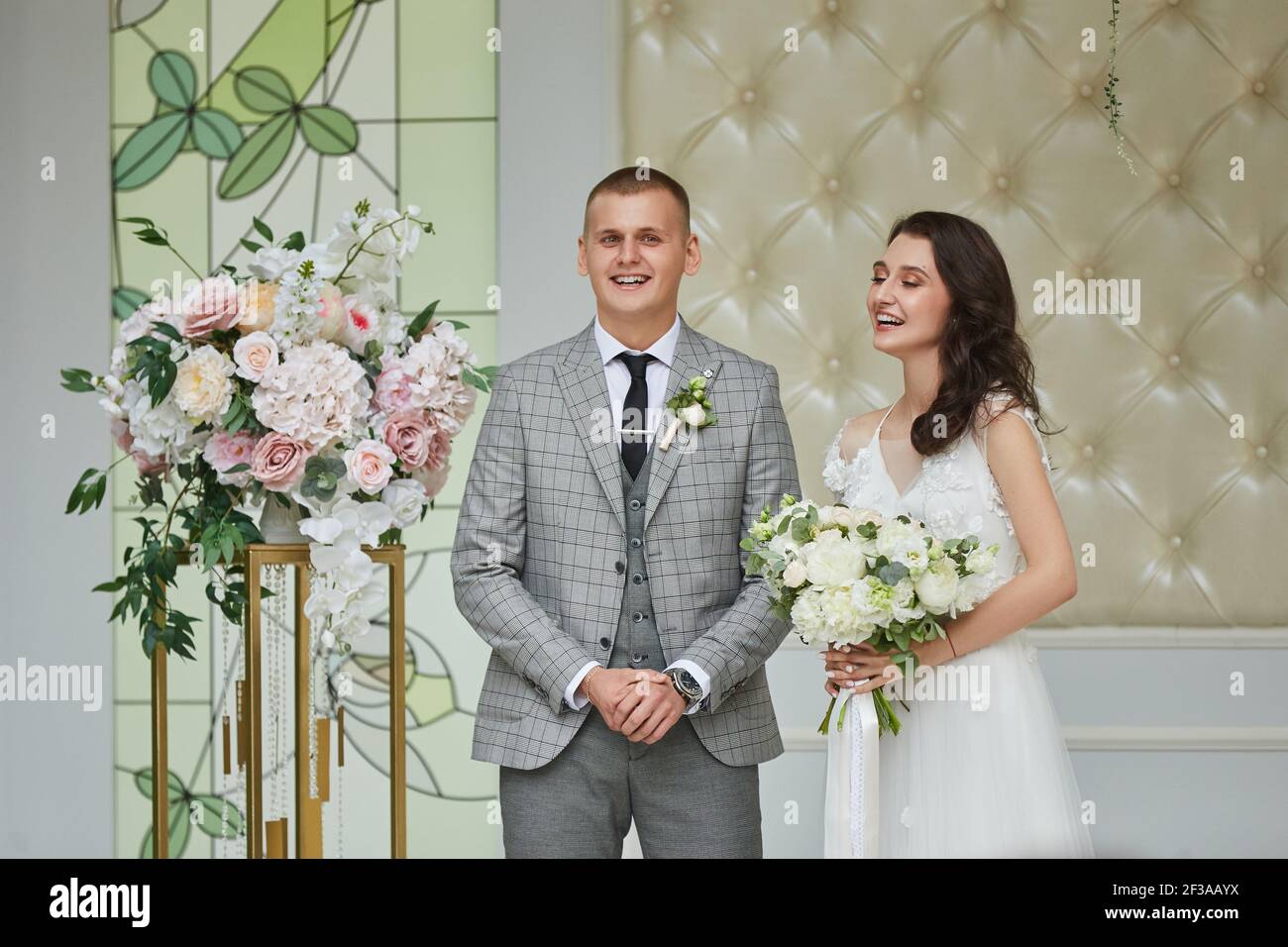 Wedding ceremony, bride and groom on the wedding day Stock Photo - Alamy