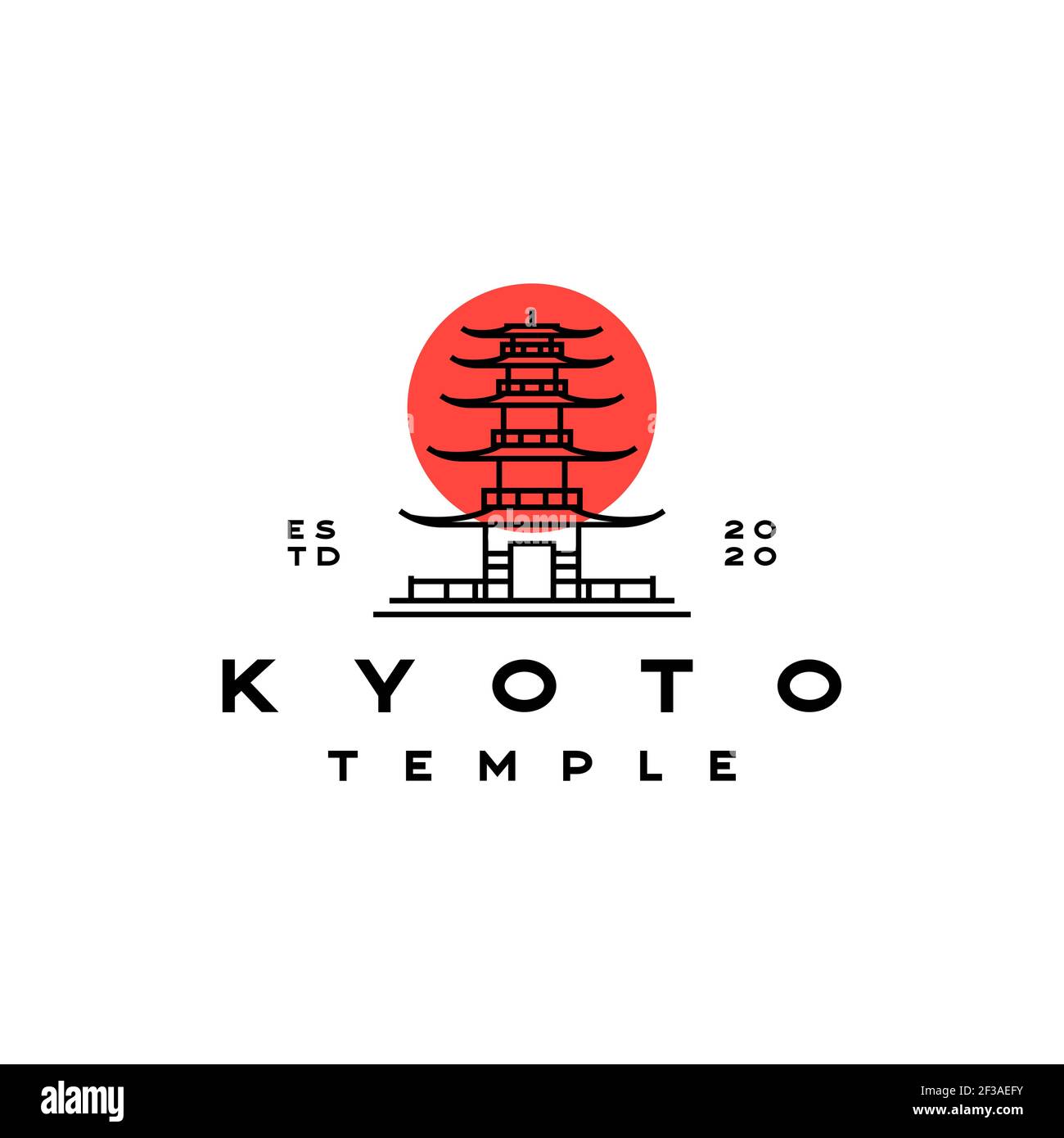 Vintage Retro Temple Logo Design Illustration Template Stock Vector ...