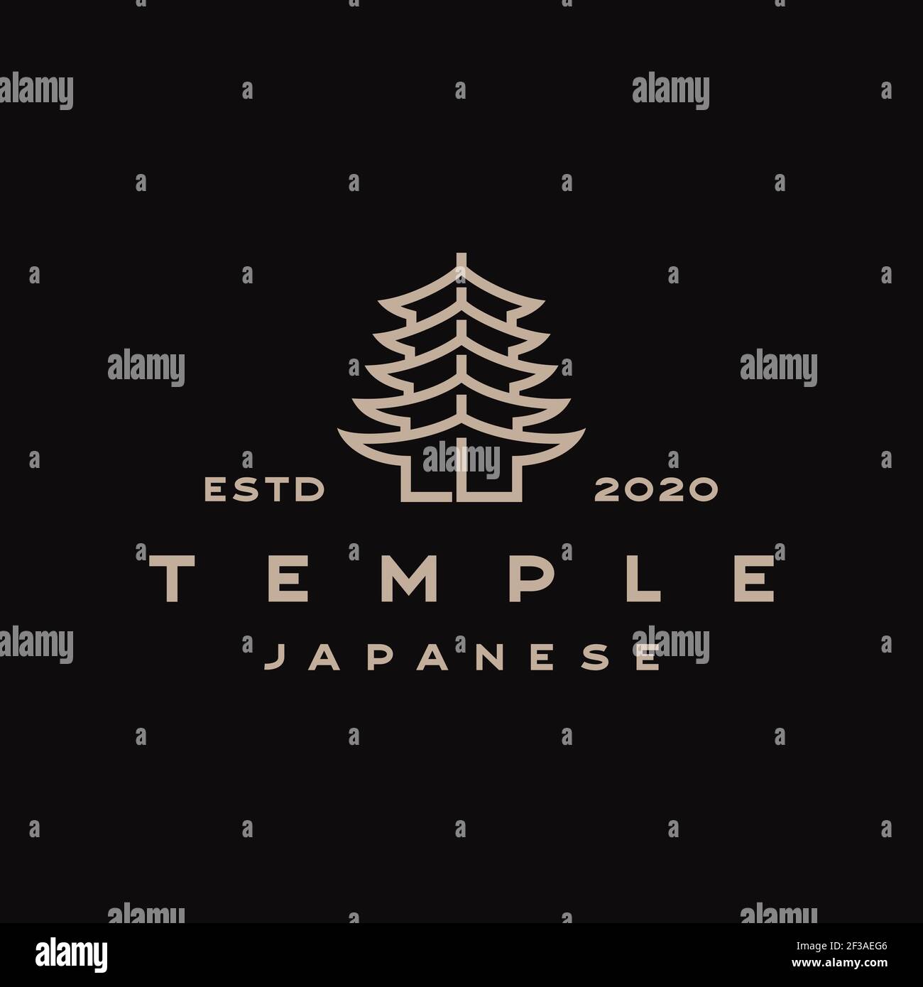 Vintage Retro Temple Logo Design Illustration Template Stock Vector ...