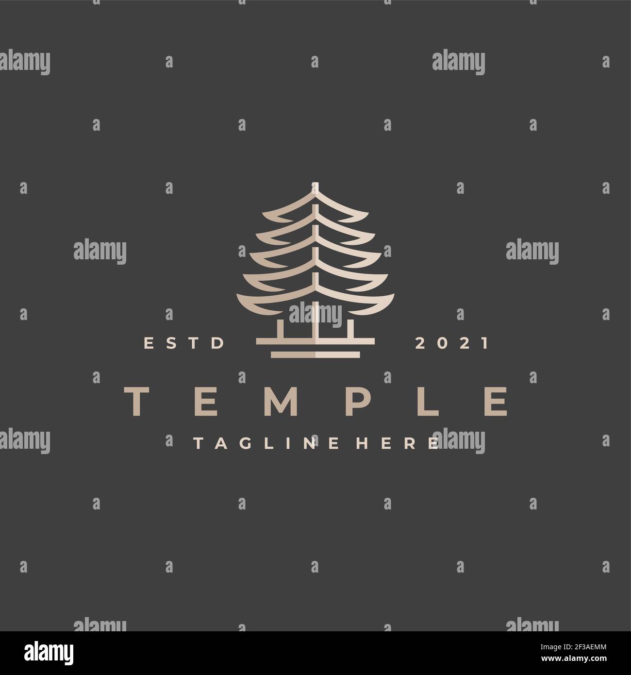 Vintage Retro Temple Logo Design Illustration Template Stock Vector ...