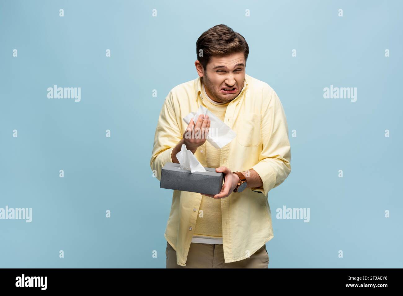 Box tissues man hi-res stock photography and images - Alamy